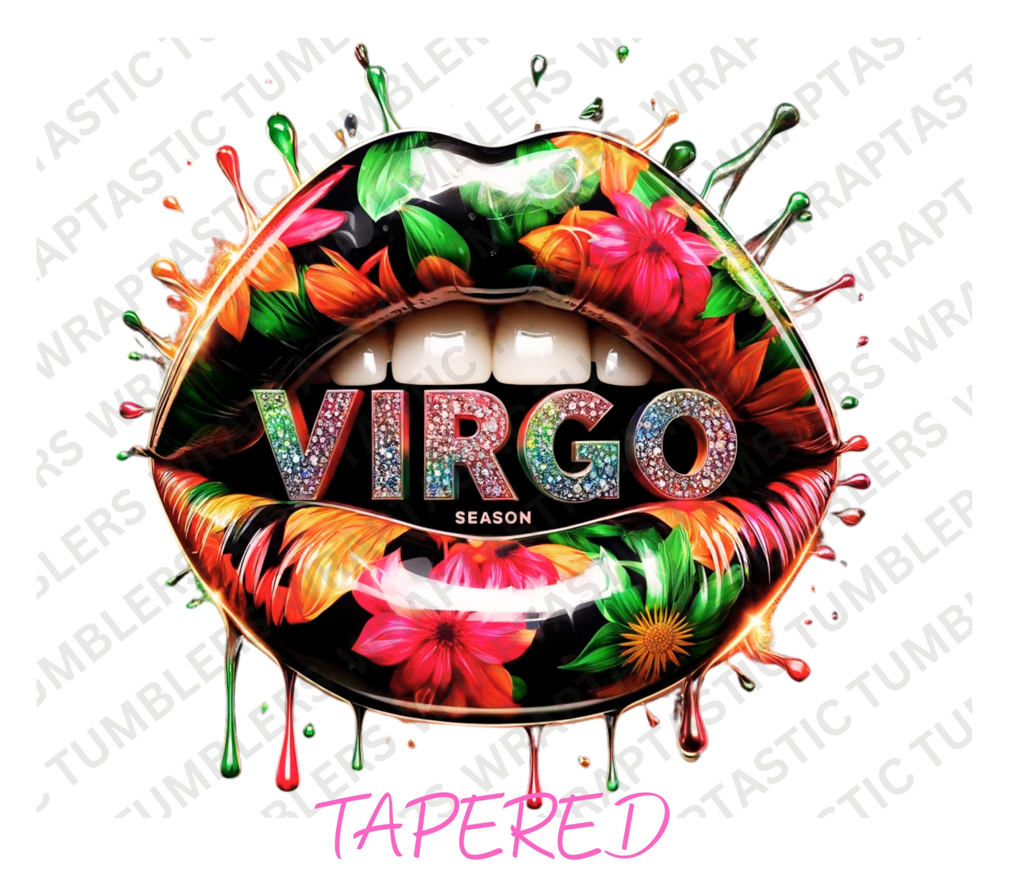 Virgo Png Lips Tumbler Wrap Zodiac Sign 20oz Skinny Tumbler, Virgo ...
