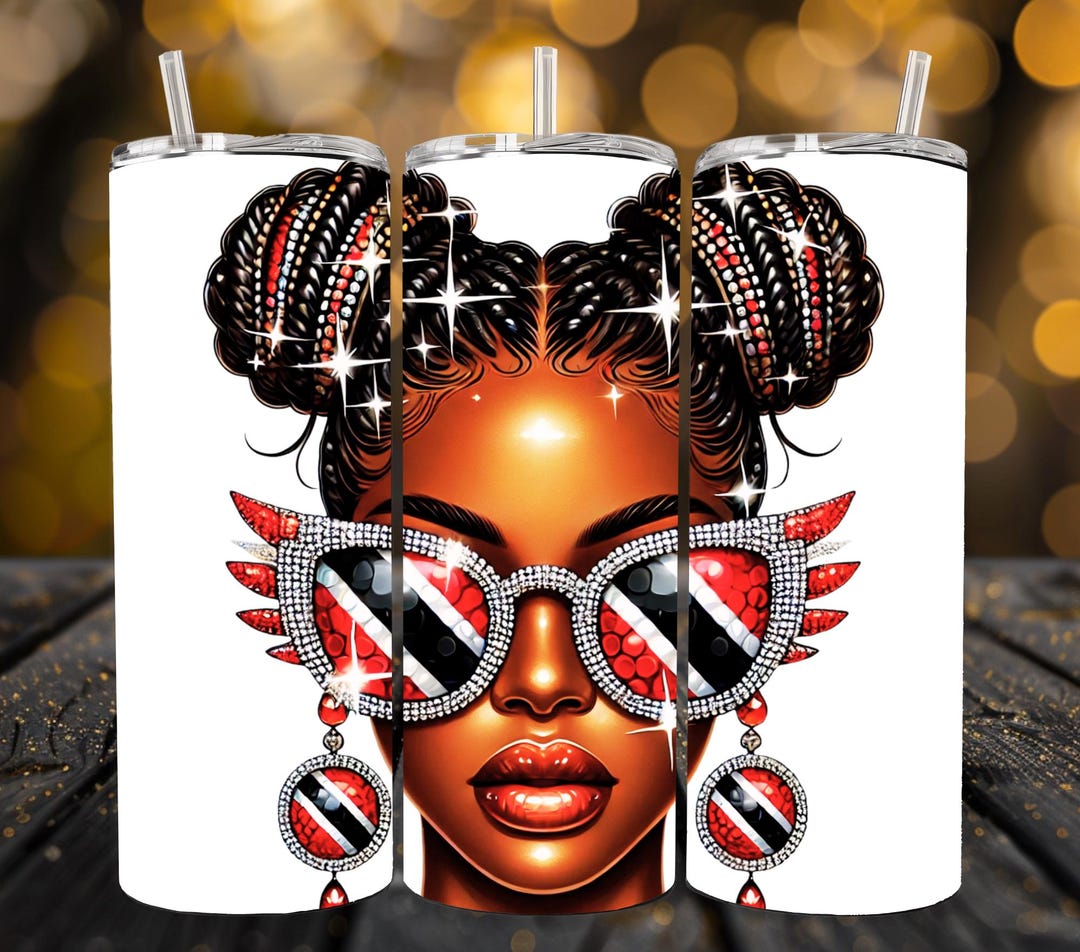 Trinidad Tobago Wall Art Png Trinidadian Afro Messy Bun Black Girl ...