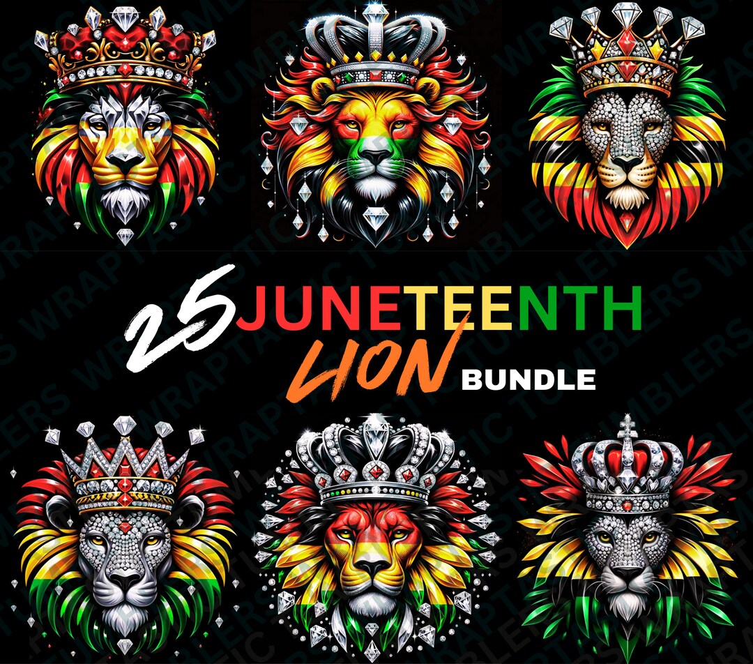 Juneteenth Rasta Lion Tumbler Wrap Bundle (PNG) - Etsy