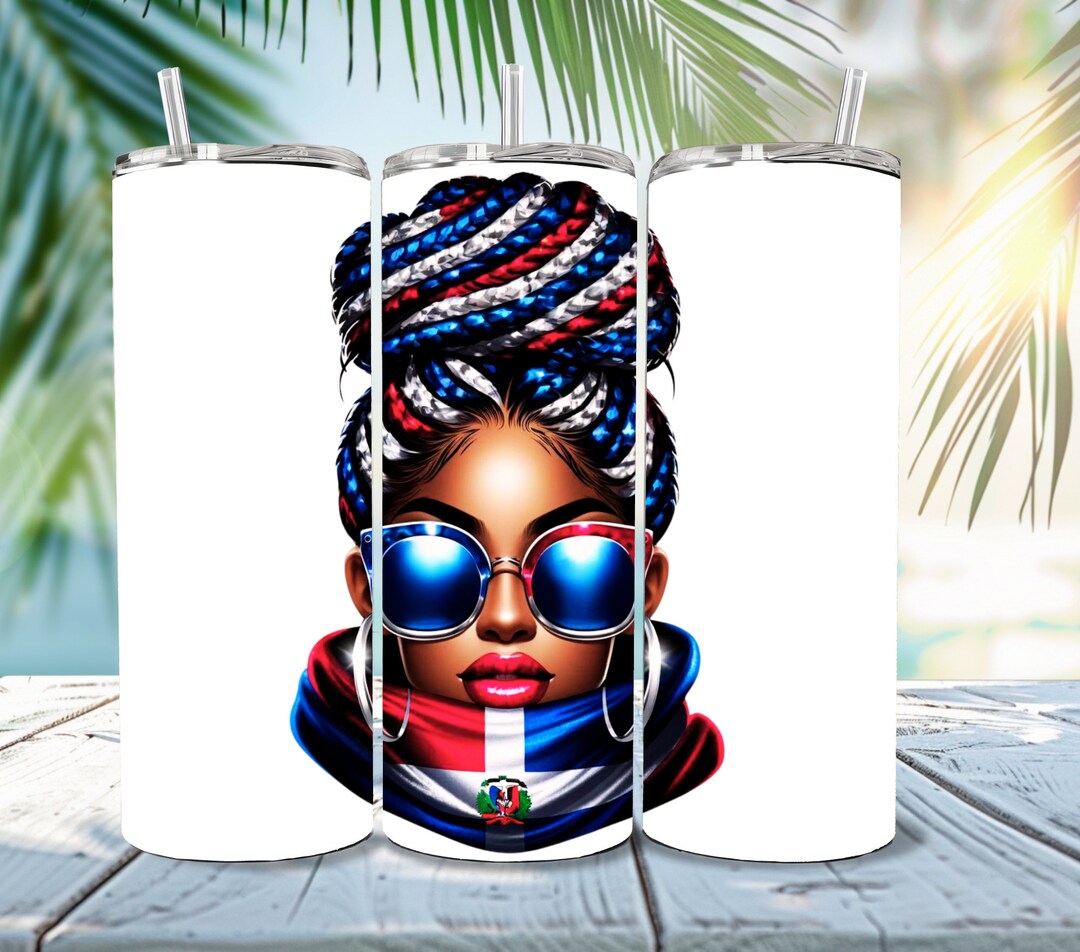 Dominican Png Messy Bun 20oz Tumbler Wrap Svg Dominican Republic ...