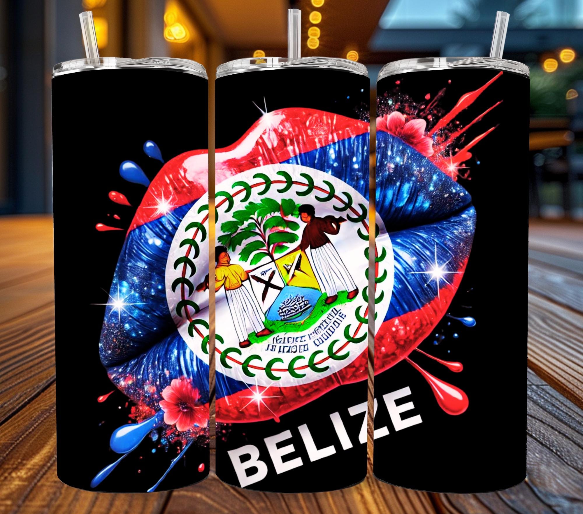 Belize Lips Flag Png Belizean Latina Woman Png 20oz Tumbler Wrap Afro Messy Bun Png Latina Girl ...