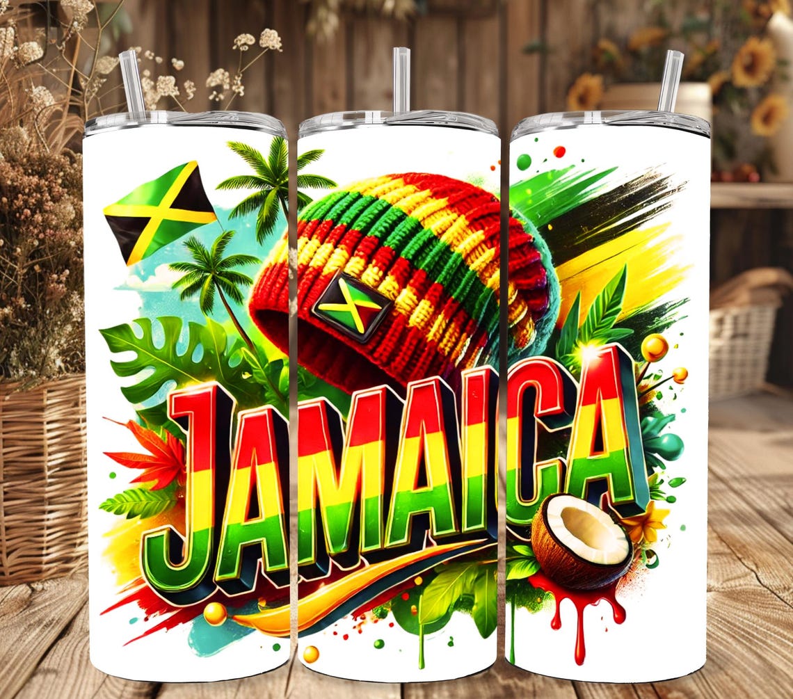 Rasta Man Tumbler Wrap PNG: Jamaican Reggae Design (digital Download ...