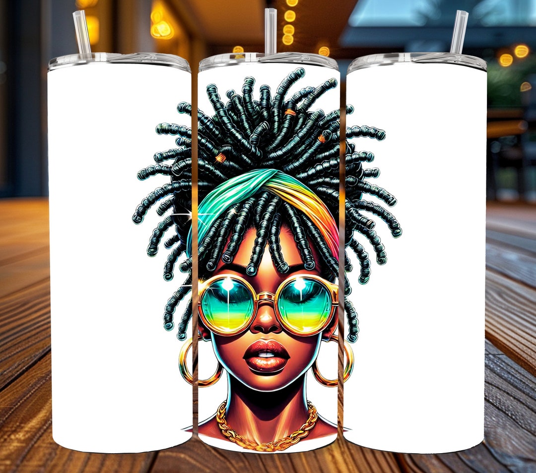 Lady With Locs Black Girl Loc'd Svg Black Woman, Afro Messy Bun Png ...