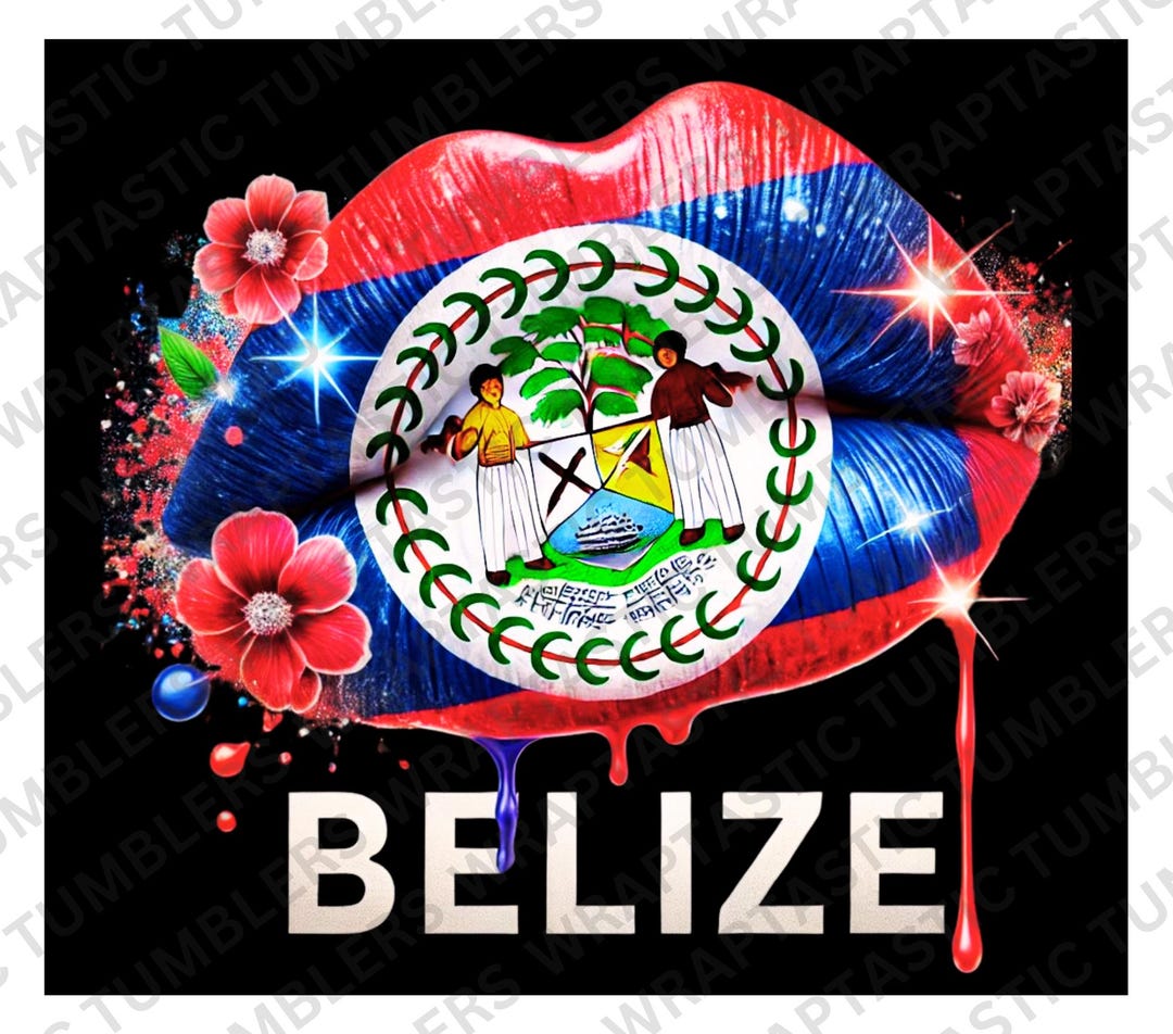 Belize Lips Png Belizean Flag Latina Woman Png 20oz Tumbler Wrap Afro Messy Bun Png Latina Girl ...