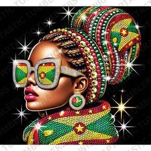 Grenada Pride Tumbler Wrap: Afro Woman PNG (20oz) - Etsy
