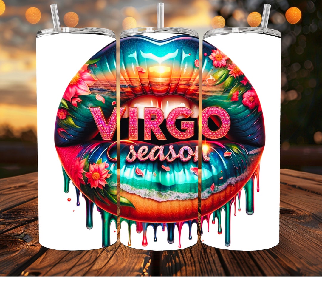 Virgo Bundle Png Beach Lips Tumbler Wrap Zodiac Sign 20oz Skinny Tumbler, Virgo Tumbler ...