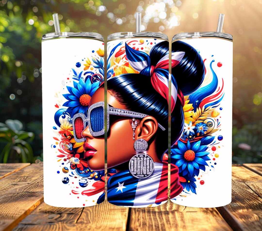 Dominican 20oz Tumbler Wrap Svg, Messy Bun Dominicana, Dominican ...