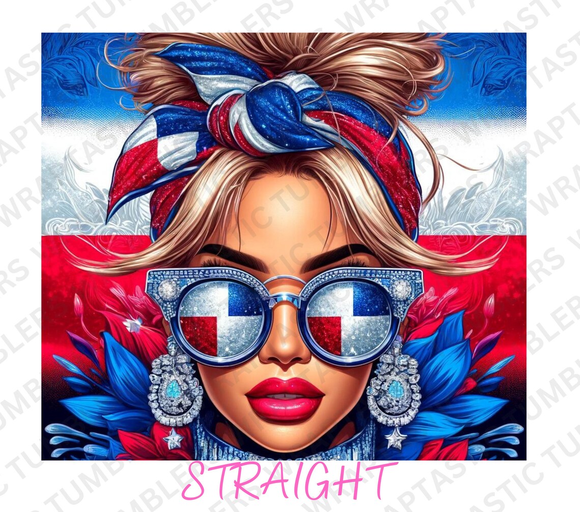 Dominican Messy Bun 20oz Tumbler Wrap: DR Flag PNG (digital Download ...