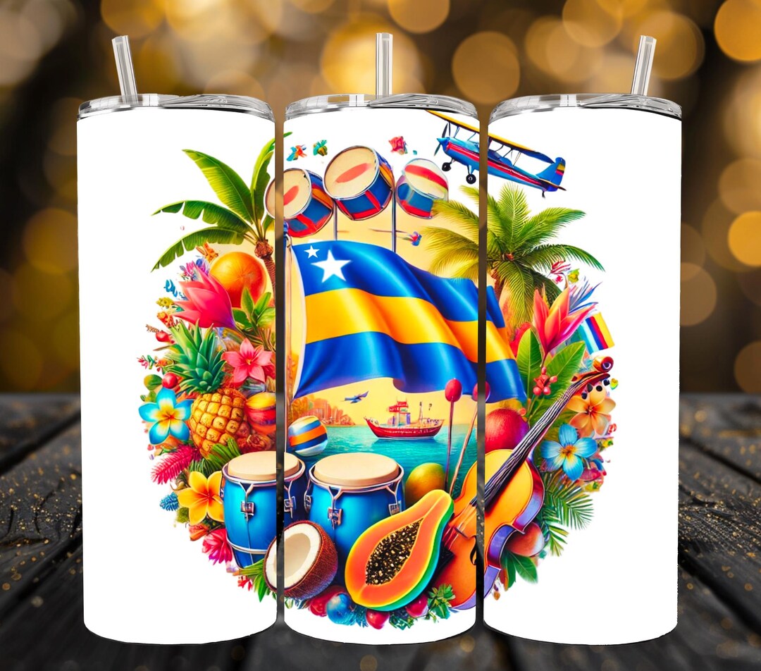 Curacao Flag Tumbler Wrap: Caribbean Island Design (PNG) - Etsy