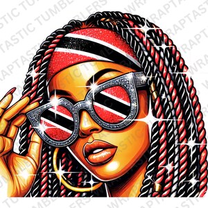 Trinidad Tobago Art Png Caribbean Carnival Locs Afro Messy Bun Black ...