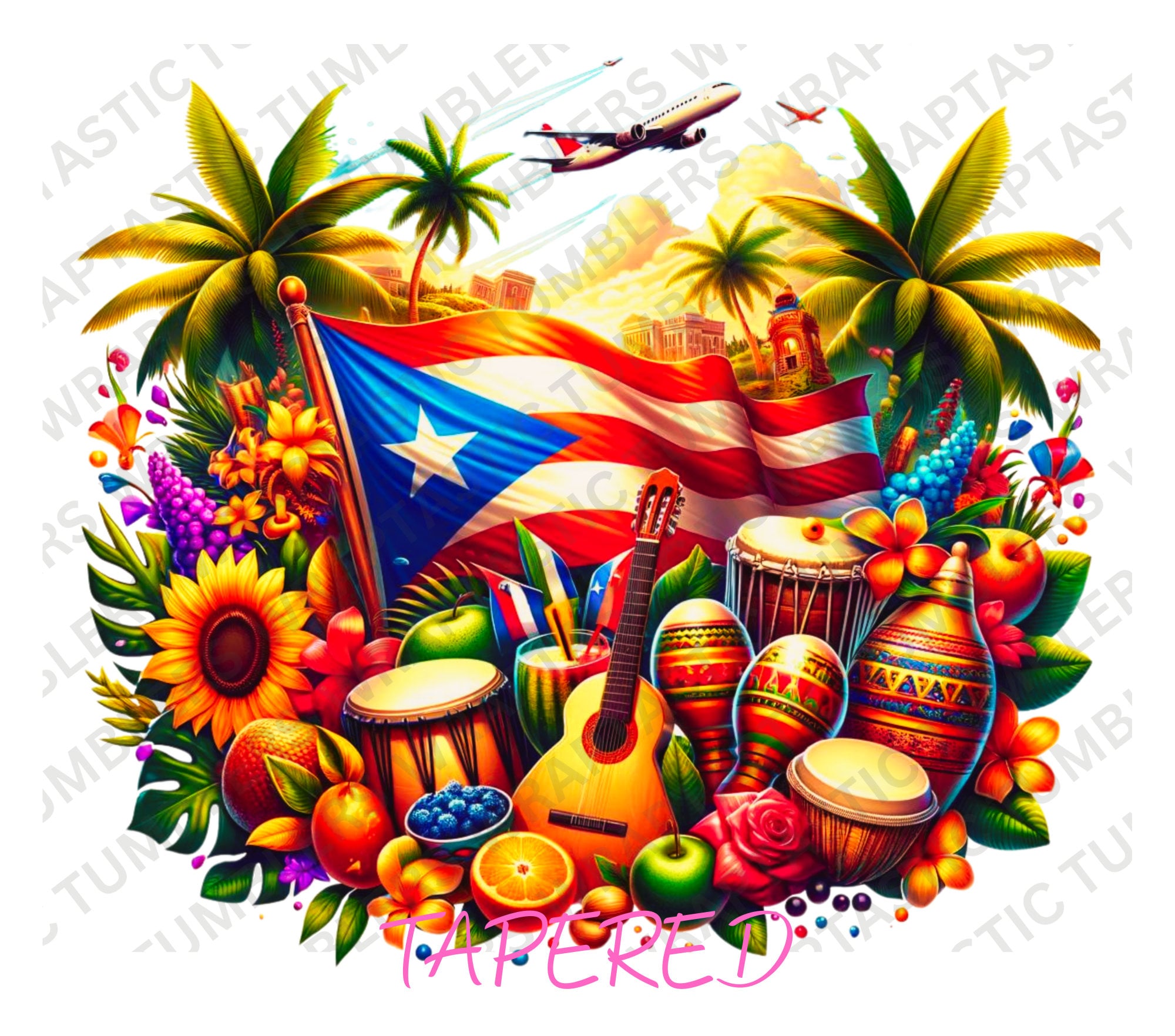 Puerto Rico Tumbler Wrap Png Svg, Boricua Svg Puerto Rico Art Tumbler ...