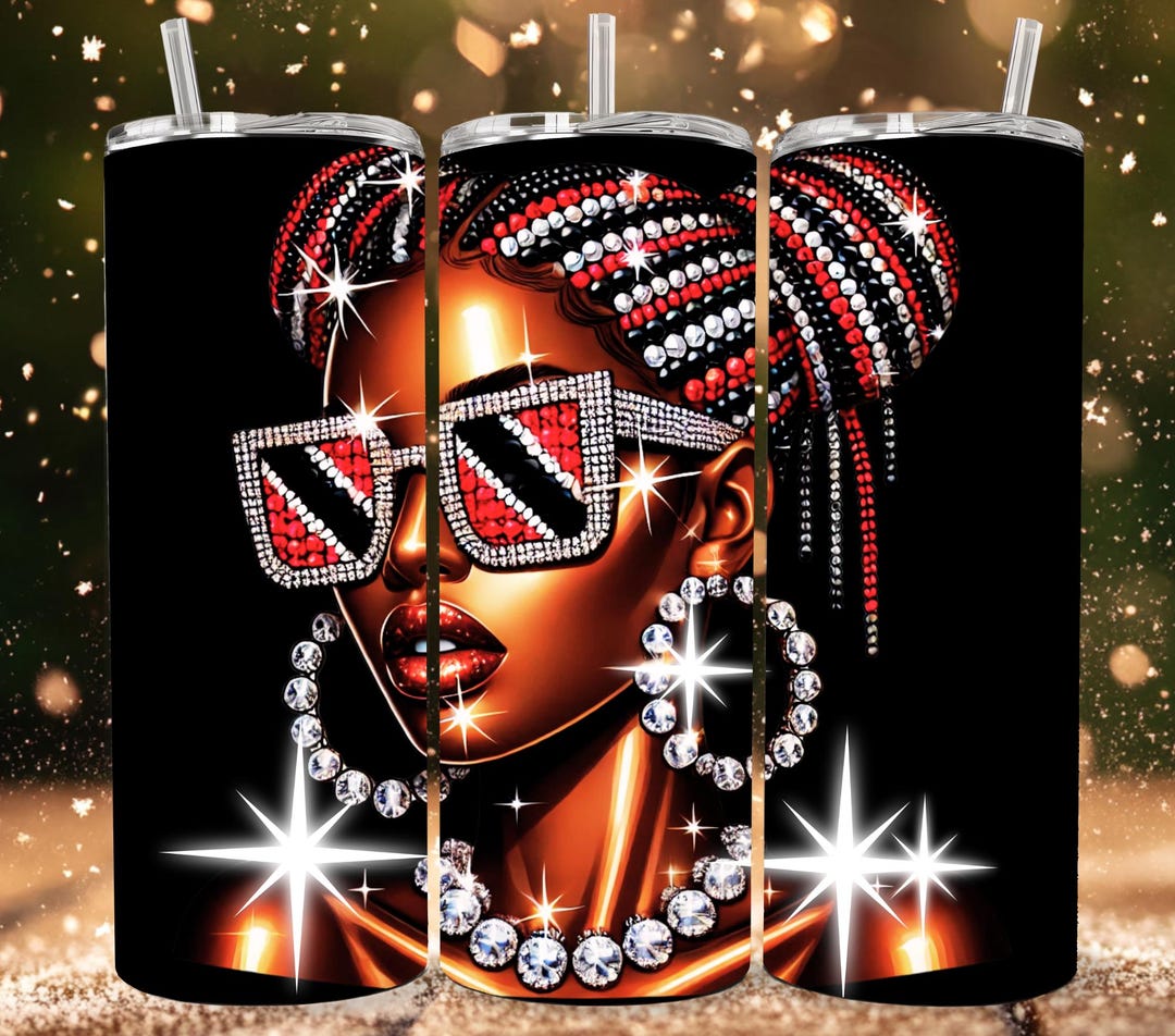 Trinidad Tobago Art Png Trinidadian Afro Messy Bun Black Girl Tumbler ...