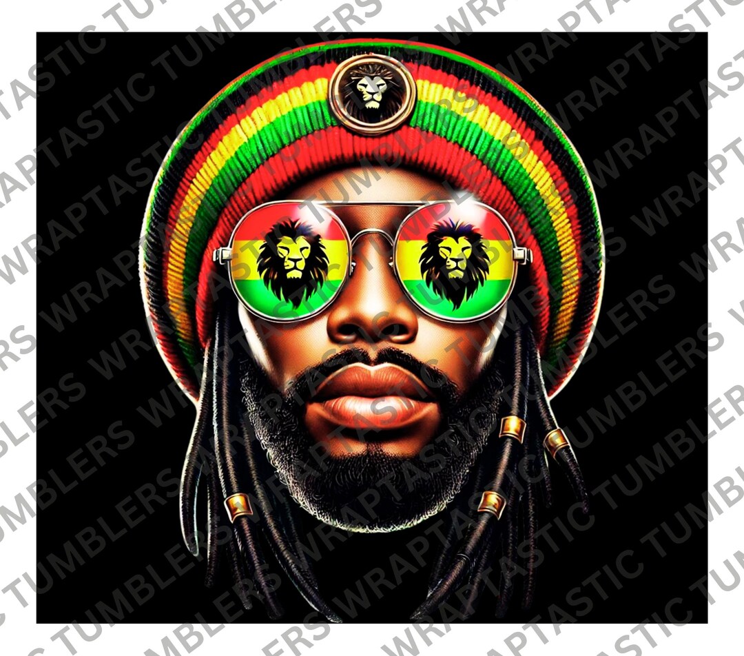 Rasta Man Tumbler Wrap: Reggae Lion, Juneteenth Design (PNG SVG) - Etsy