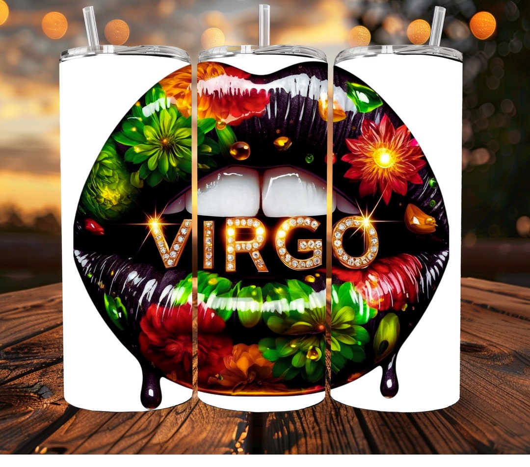Virgo Png Lips Tumbler Wrap Zodiac Sign 20oz Skinny Tumbler, Virgo ...