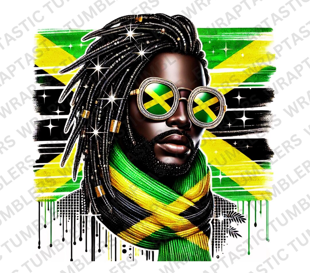Rasta Man PNG: Jamaican Dreadlocks, Reggae Tumbler Wrap (digital ...