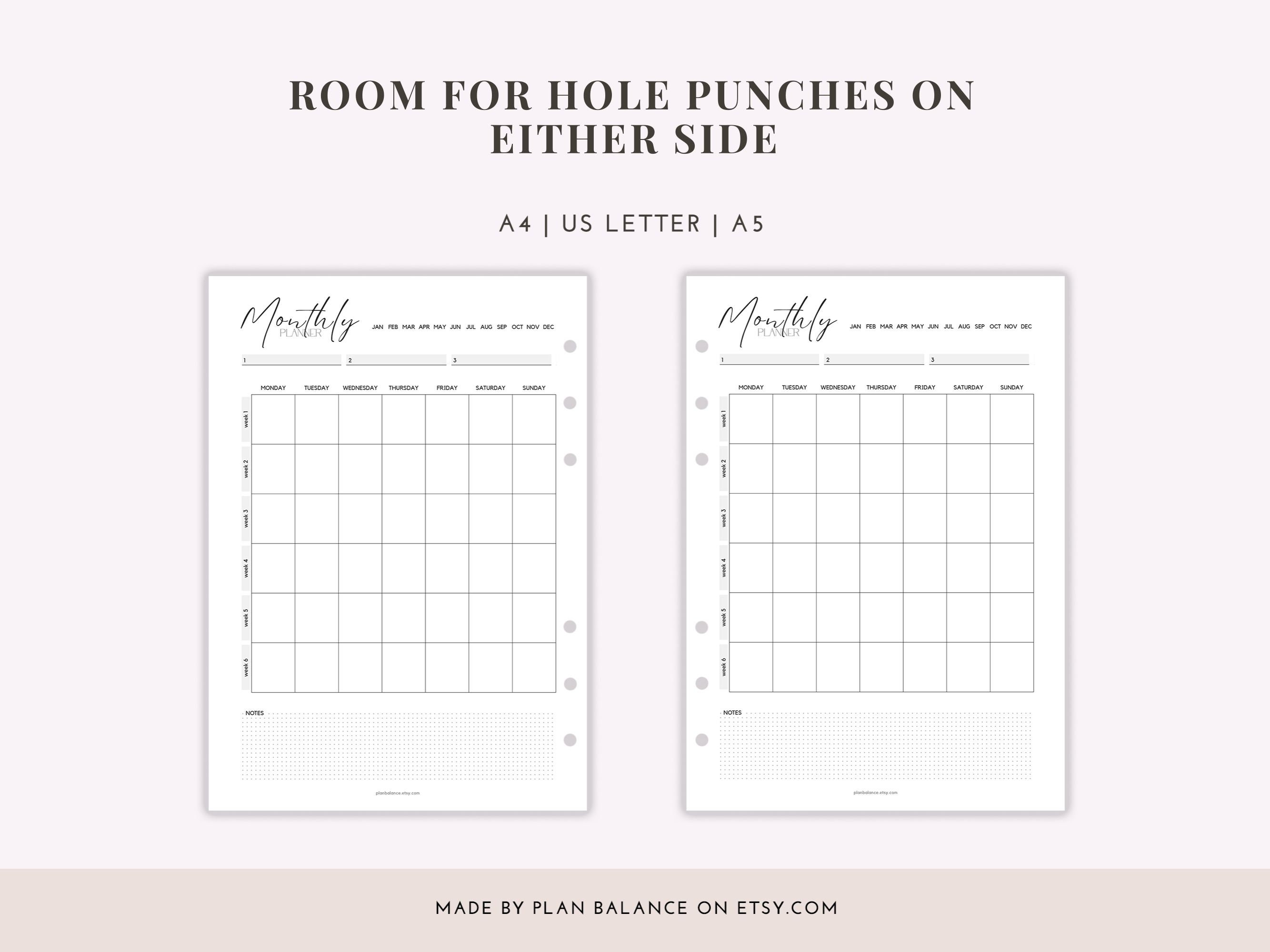 Simple Monthly Planner Printable Template, Monthly Overview ...