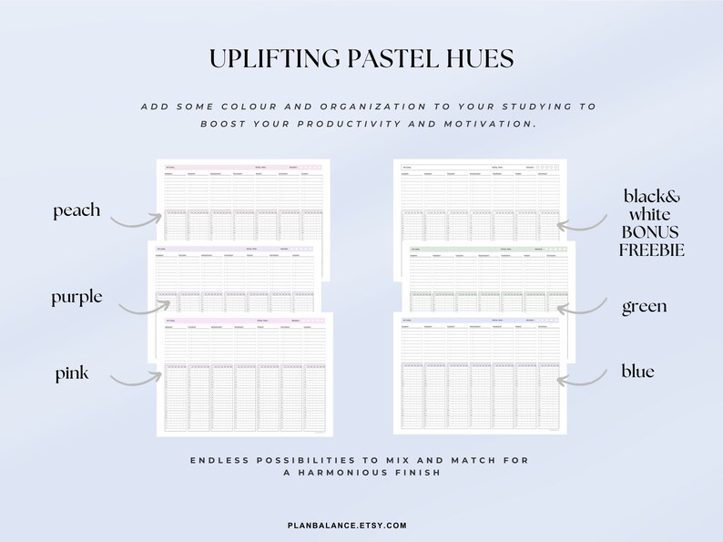 Weekly Study Tracker Printable Schedule, 10 Minute Time Block Planner ...