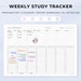 Weekly Study Tracker Printable Schedule, 10 Minute Time Block Planner ...