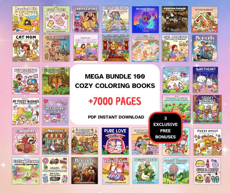 Coloring Book Ultimate Bundle Bold and Easy for Kids and Adults, Cute Coloring Pages, Coco Wyo ...