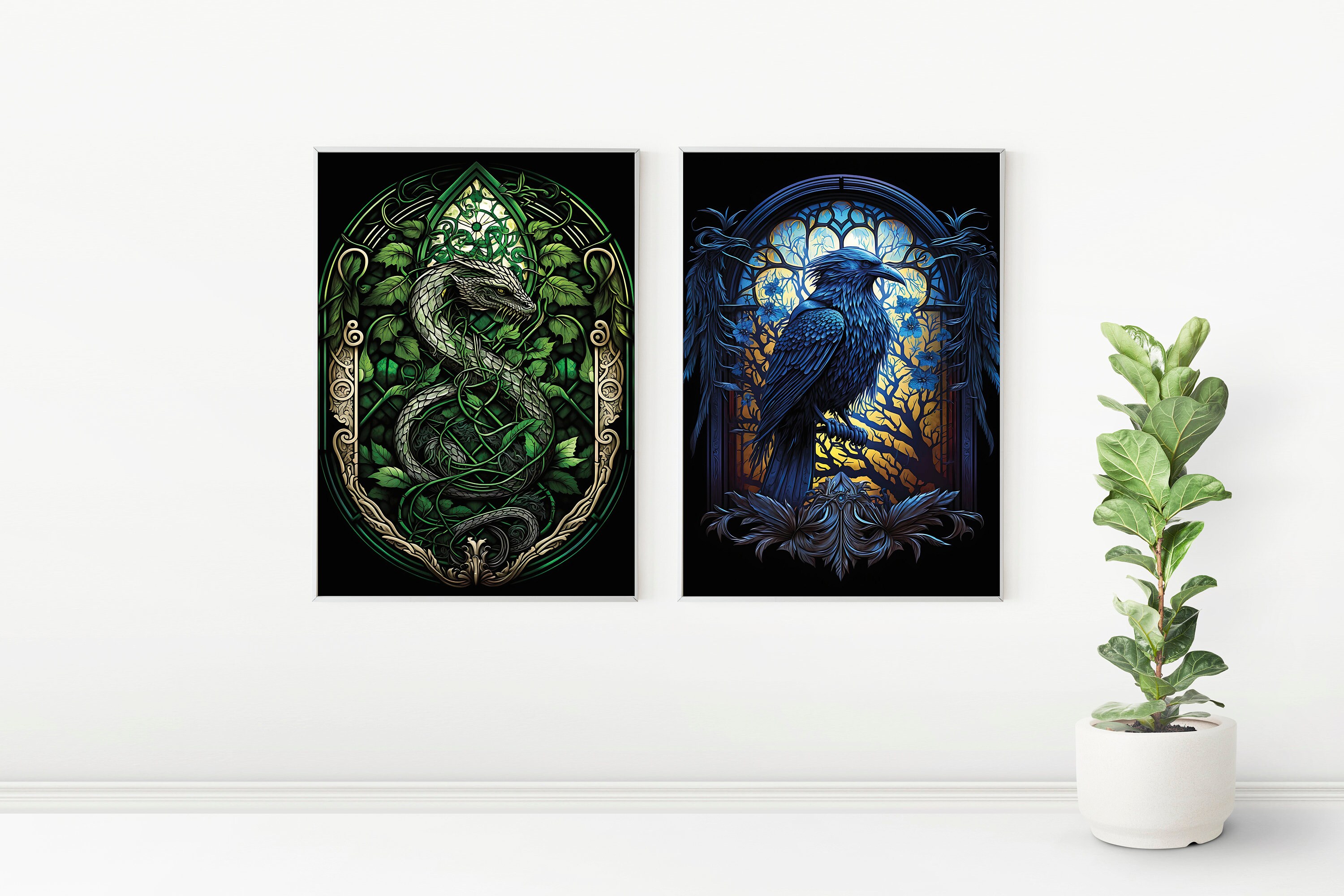 Set of 4 Printable House Posters, Magical Wizarding School Prints ...