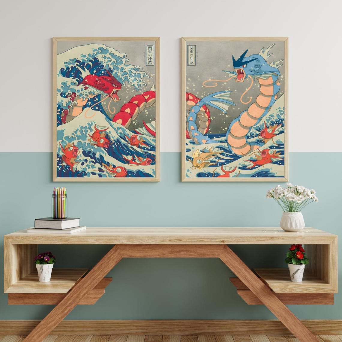 Set of 2 Pokemon Poster Printable PDF, Pokemon Wall Art Print, Pokemon ...