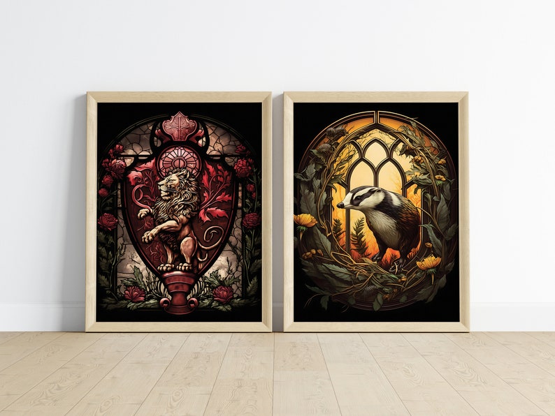 Set of 4 Printable House Posters, Magical Wizarding School Prints ...