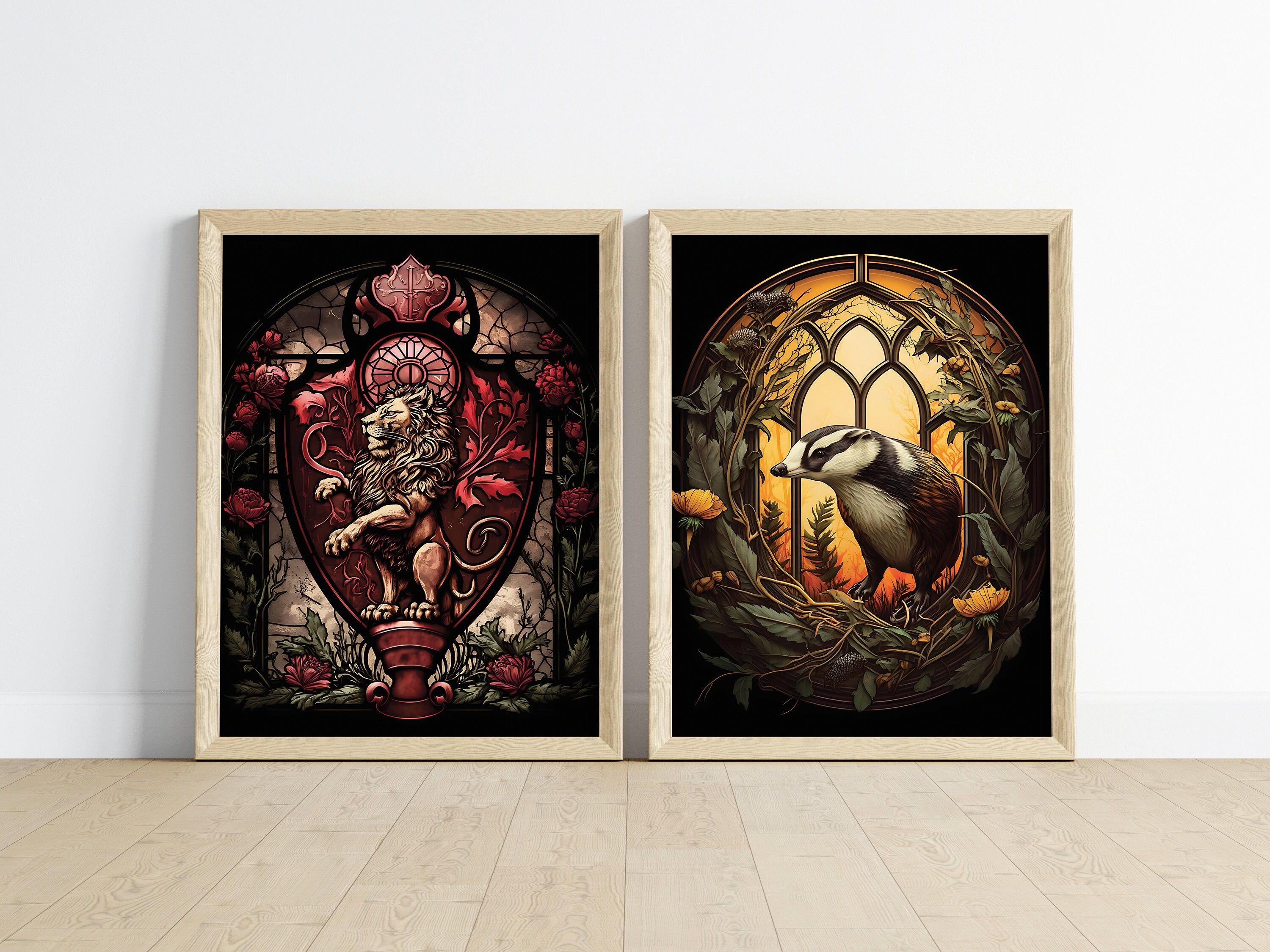 Set of 4 Printable House Posters, Magical Wizarding School Prints ...