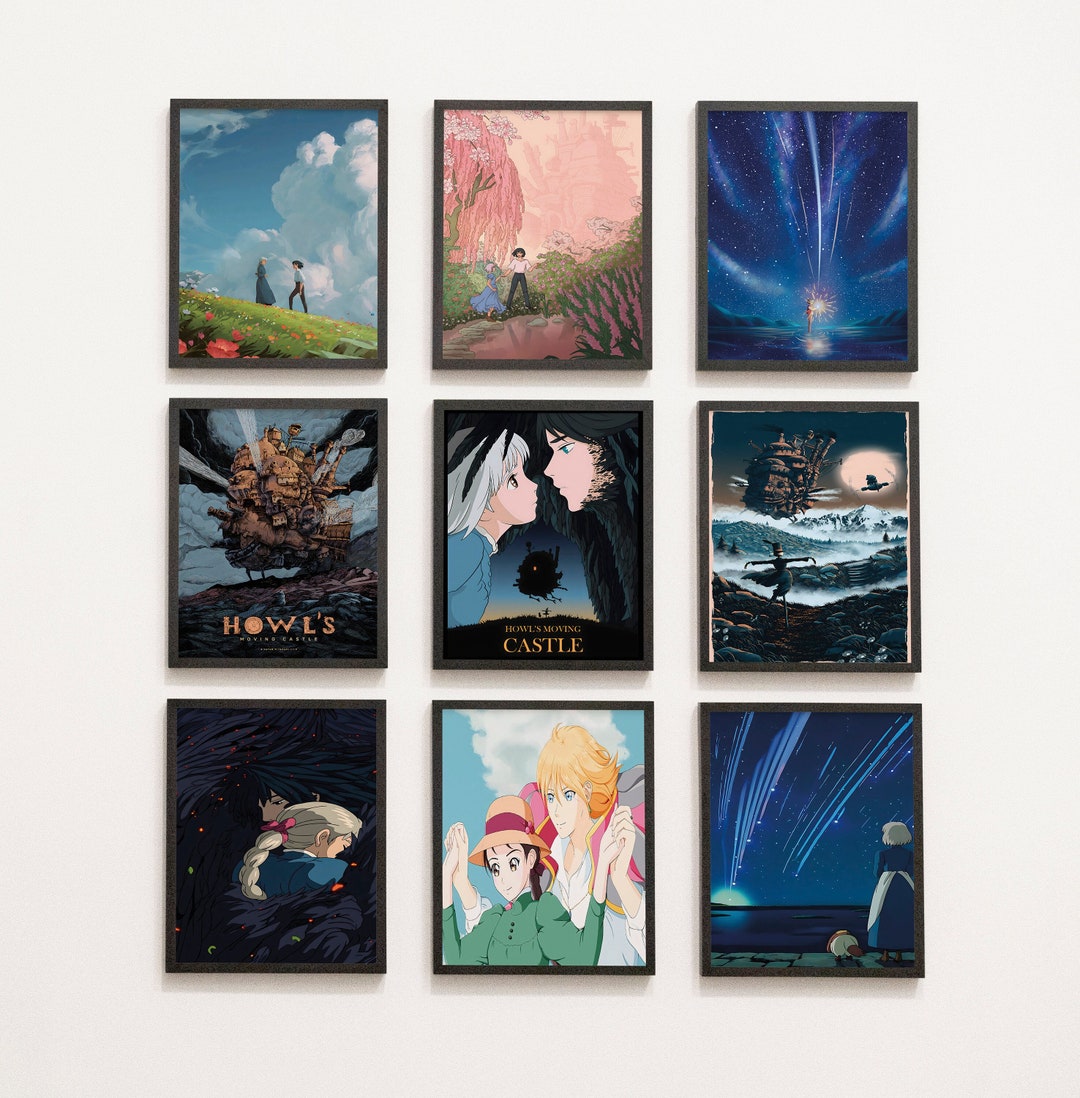 Set of 9 Howl's Moving Castle Poster Printable PDF, Studio Ghibli ...