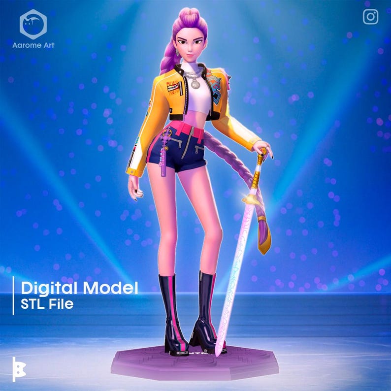 Rumi Kpop Demon Hunters Digital Model for 3D Printing - Etsy