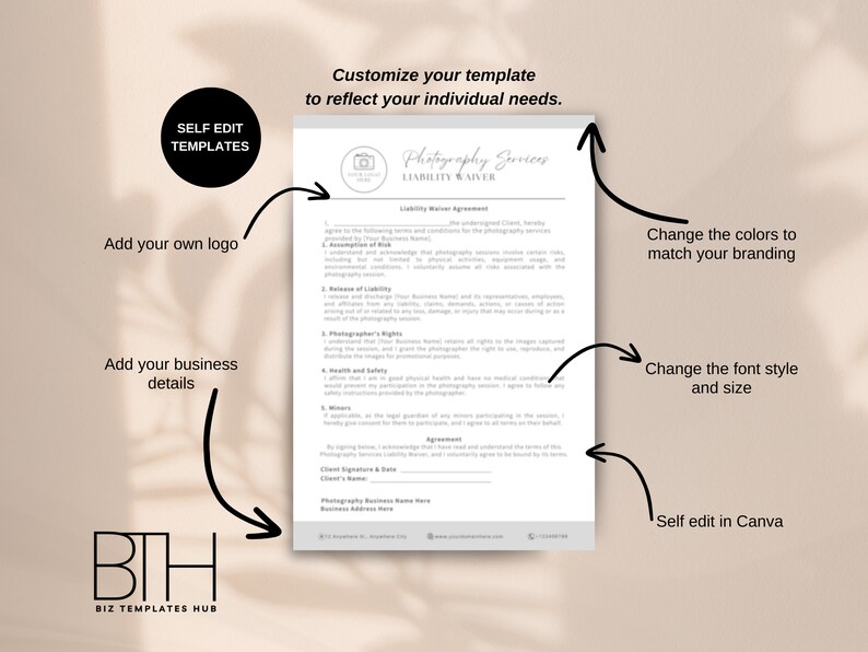 Photography Services Liability and Waiver Agreement Template ...