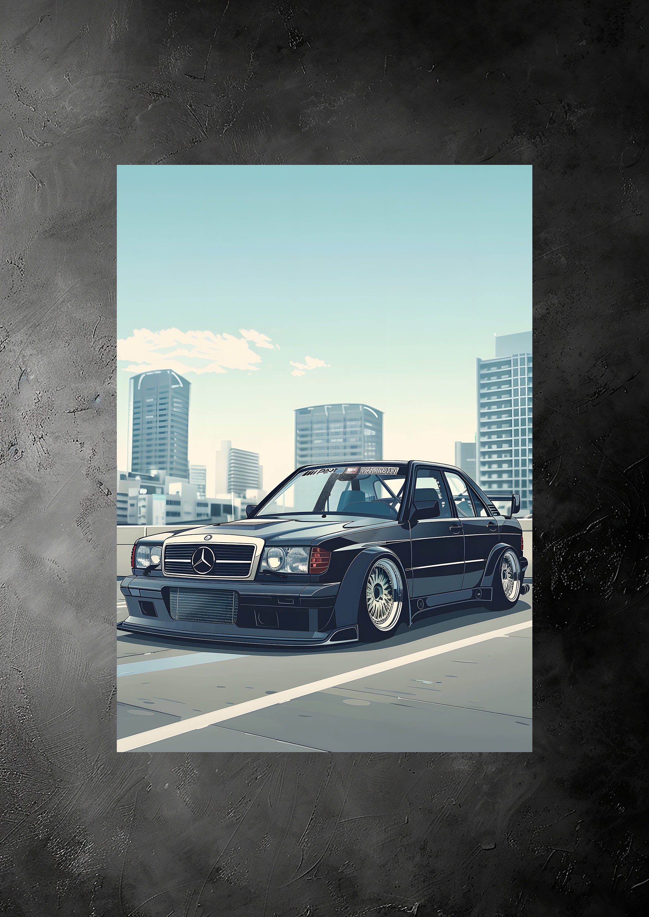 Mercedes-benz 190E AMG Sports Car Poster Mercedes Wall Art Mercedes ...