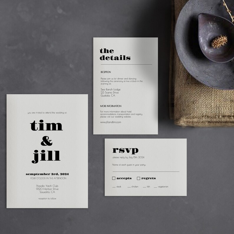 Minimalist Wedding Invitation Digital Download, Wedding Invitation ...