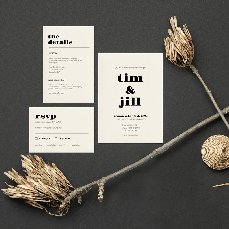 Minimalist Wedding Invitation Digital Download, Wedding Invitation ...