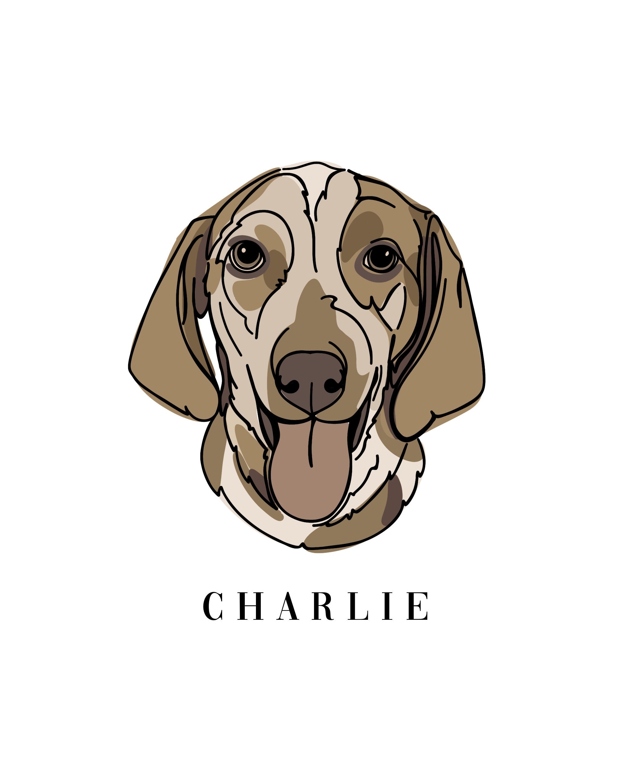Custom Colored Pet Line Drawing - Etsy