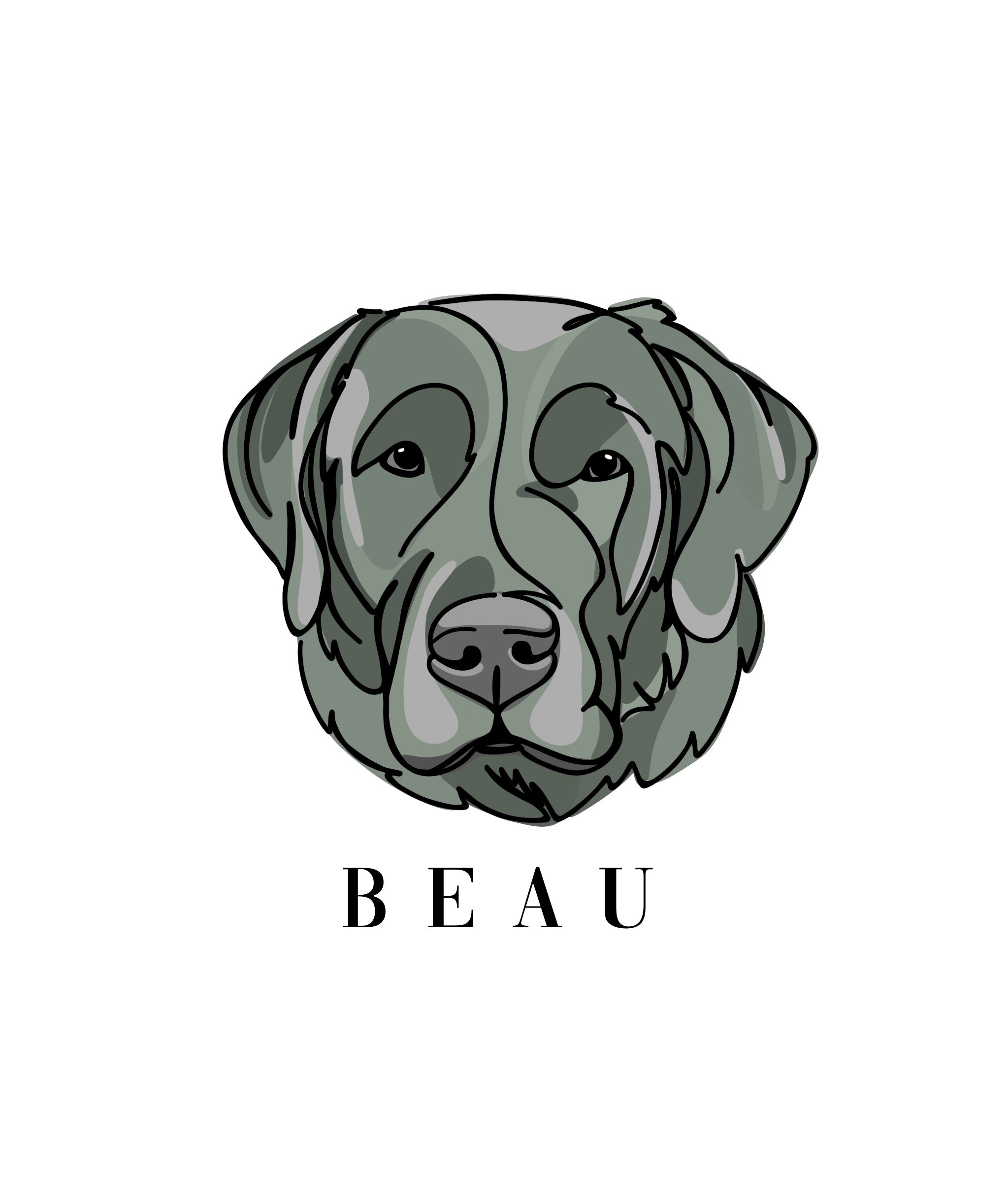 Custom Colored Pet Line Drawing - Etsy