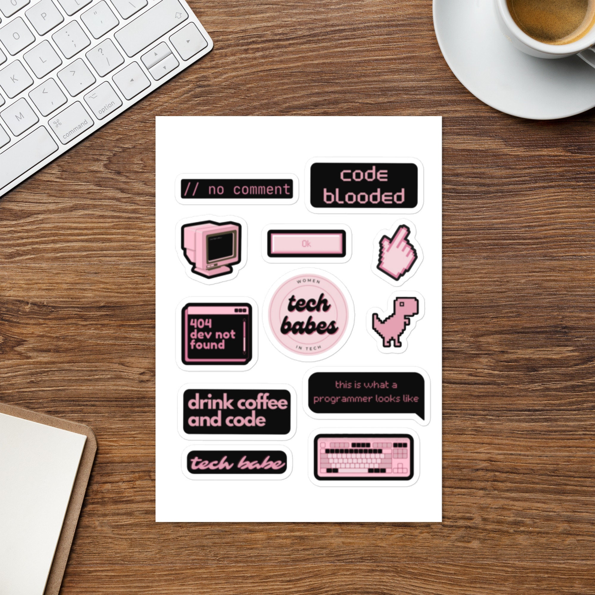 Tech Babes Dark Mode Sticker Sheet - Etsy