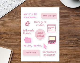 Tech Babes Dark Mode Sticker Sheet - Etsy
