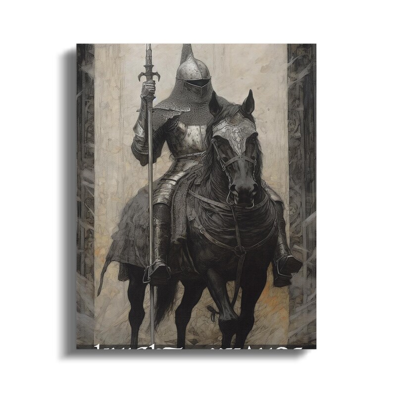Gothic Knight of Wands Poster, Halloween Decor, Horror Wall Art, Tarot ...
