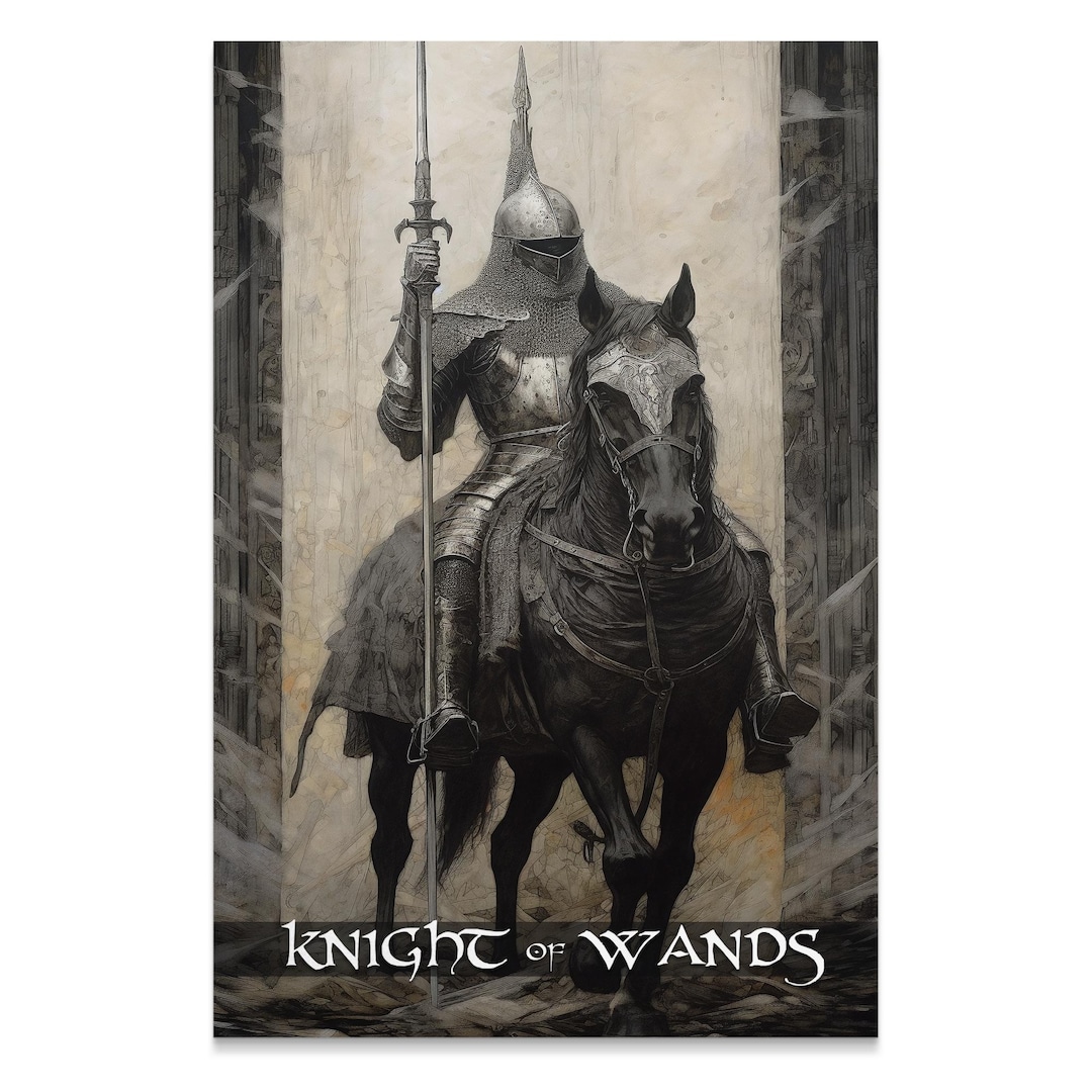 Gothic Knight of Wands Poster, Halloween Decor, Horror Wall Art, Tarot ...