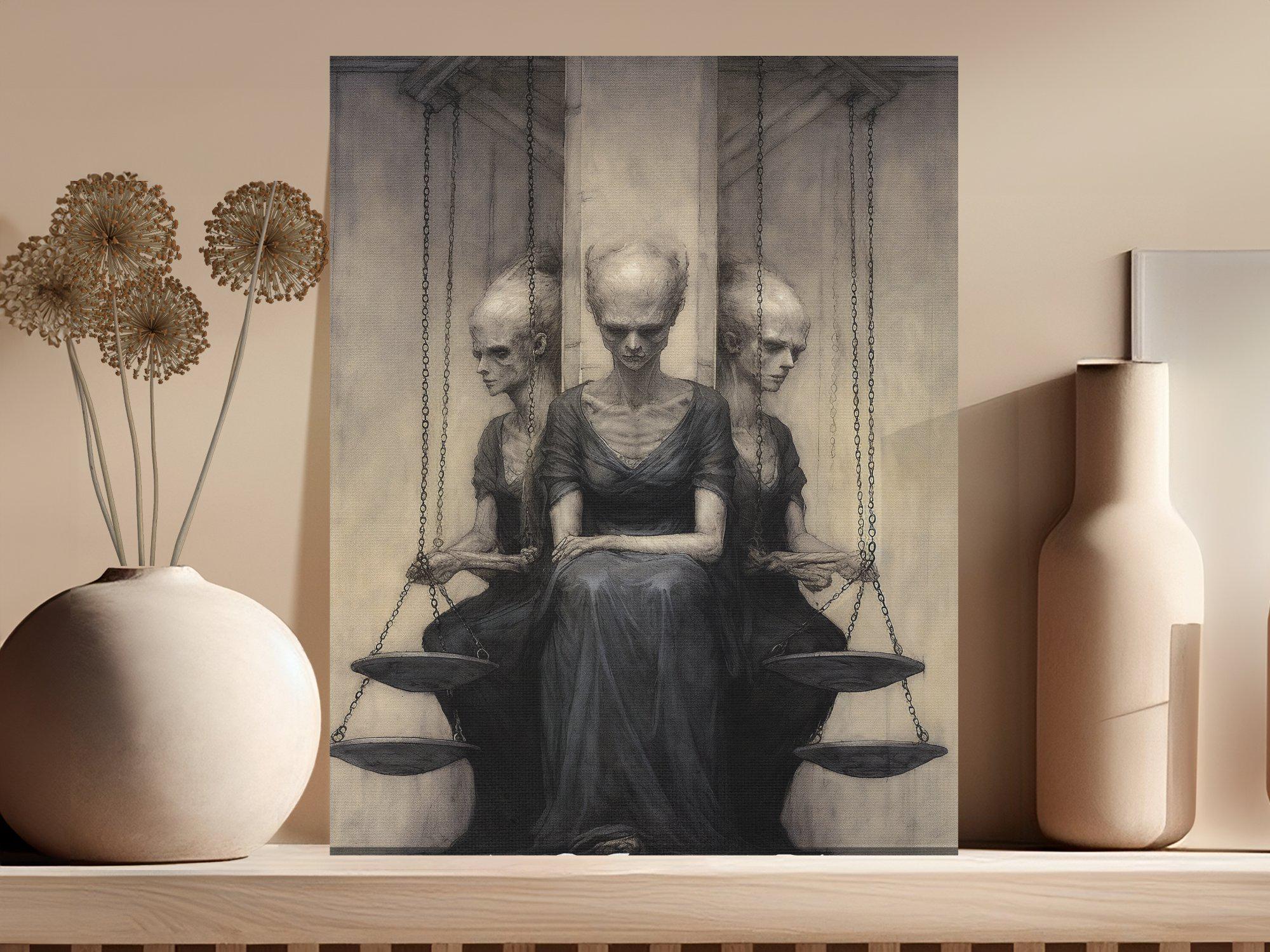 Goth Halloween Horror Tarot Card Poster, Judgment Gothic Artwork ...