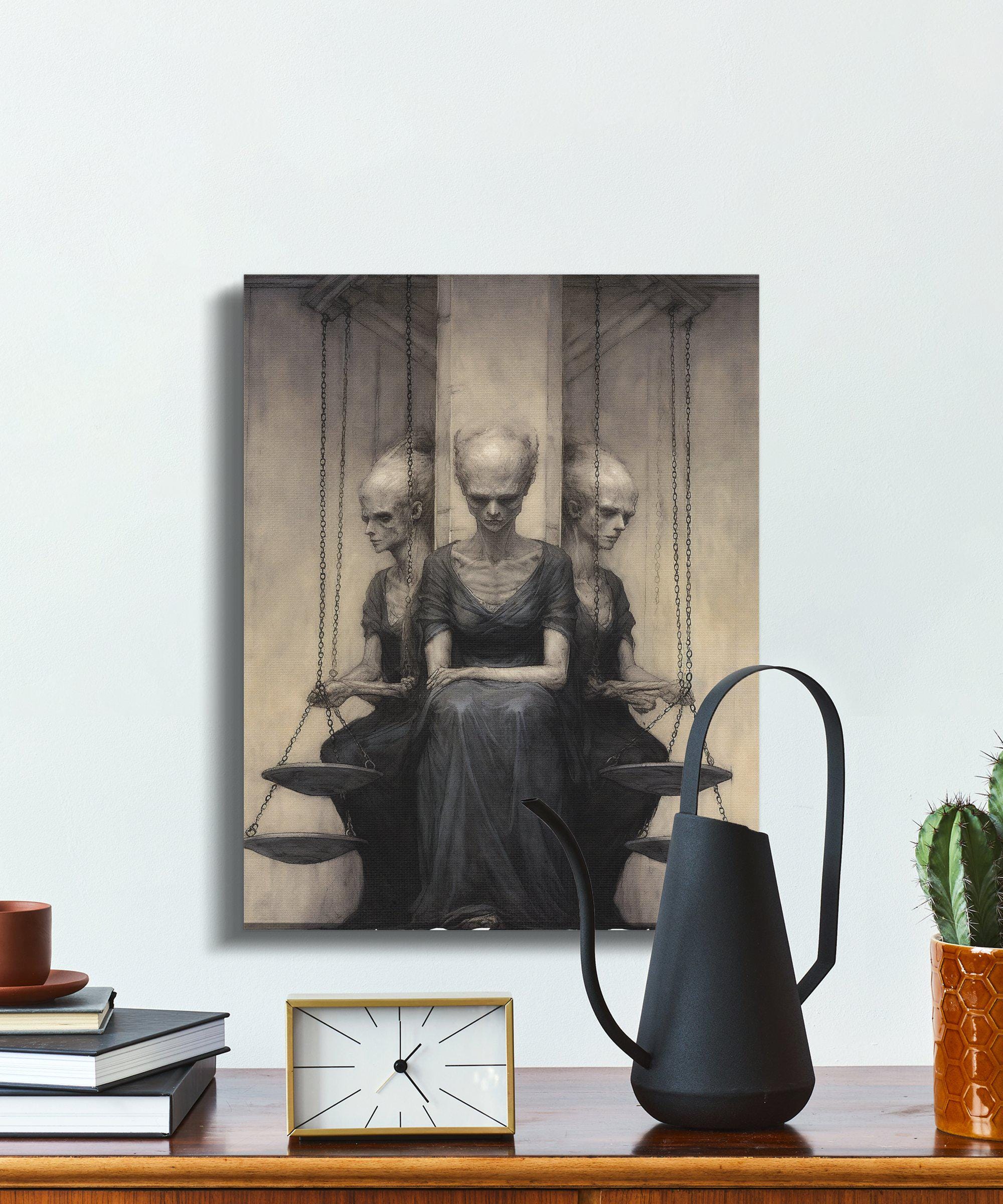 Goth Halloween Horror Tarot Card Poster, Judgment Gothic Artwork ...