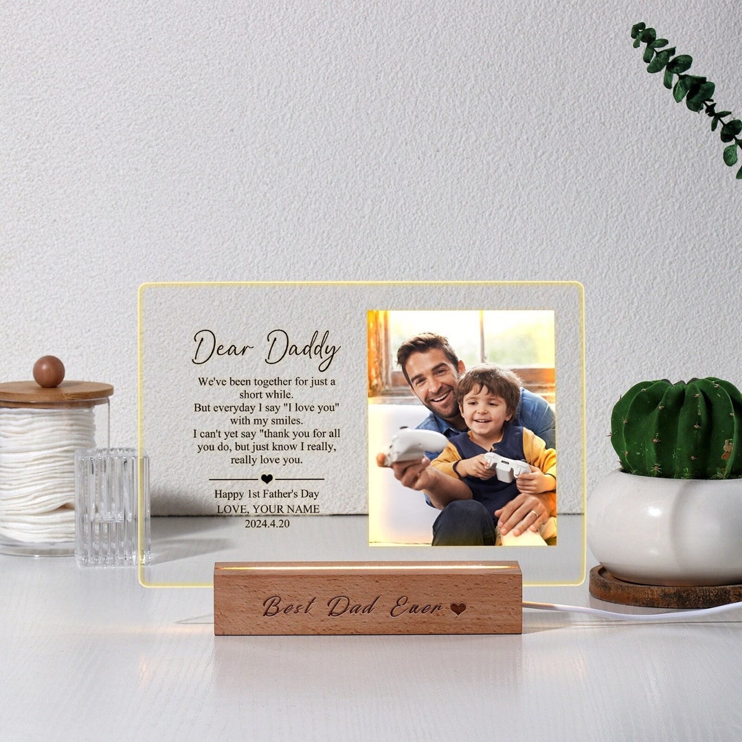 New Dad Gift From Girl, Birthday Gift for Dad, Father, Picture LED ...
