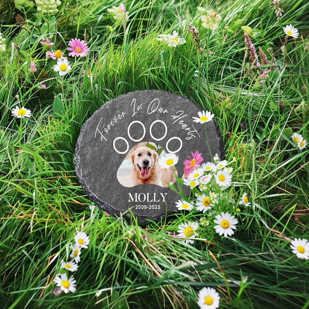 Pet Memorial Stone for Dog, Personalized Cat or Dog Engraved Stone, Dog ...