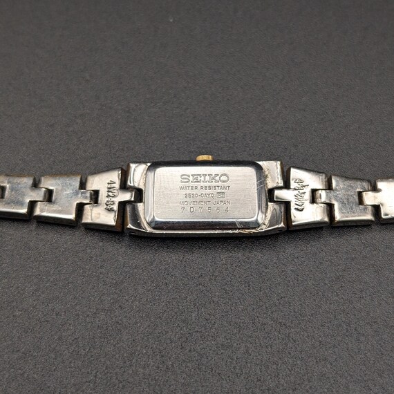 Vintage Seiko Rectangular Watch: Two-Tone Black Dial,… - Gem