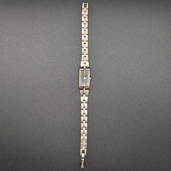 Vintage Seiko Rectangular Watch: Two-Tone Black Dial,… - Gem