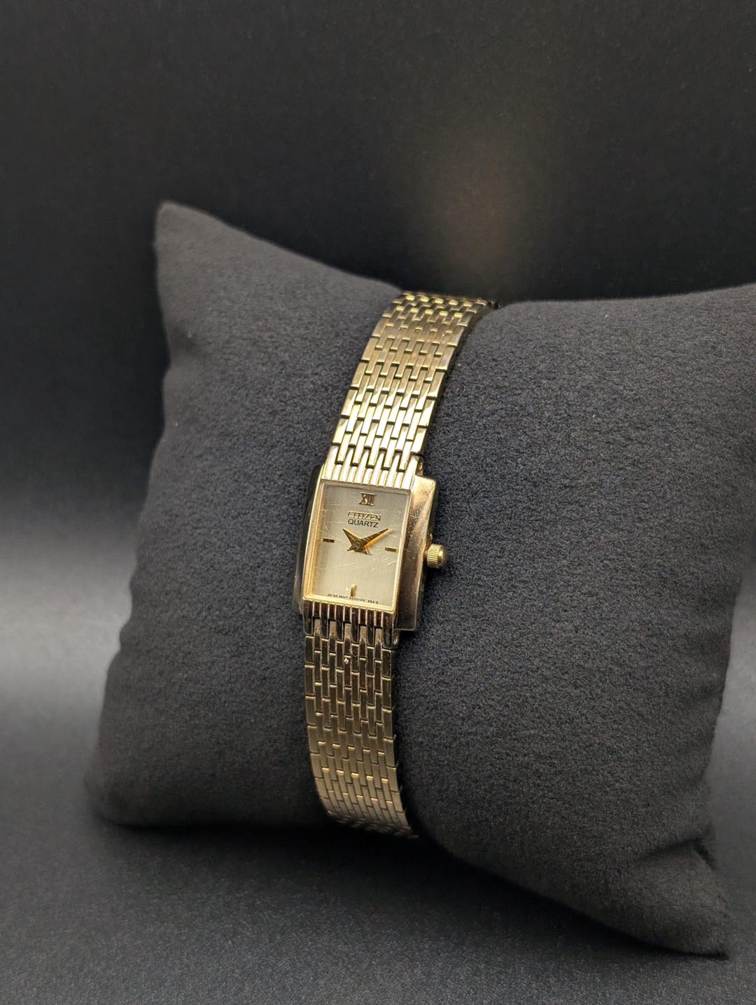 Vintage Citizen Gold-tone Quartz Minimalist Watch, Dainty Rectangular ...
