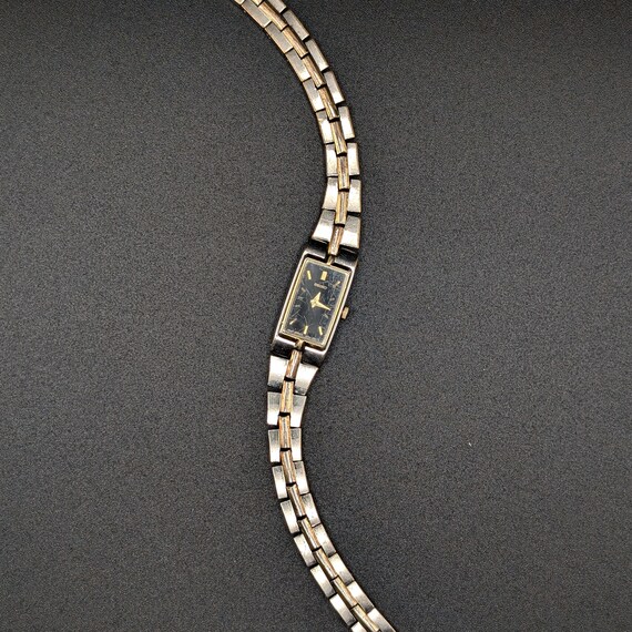 Vintage Seiko Rectangular Watch: Two-Tone Black Dial,… - Gem