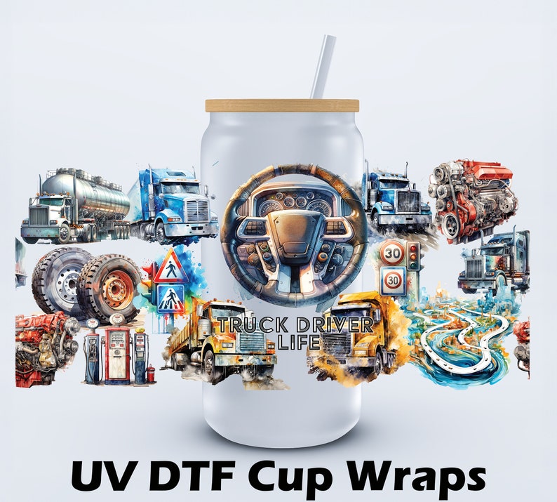 UVDTF Truck Driver Life Libbey Cup Wraps - Etsy