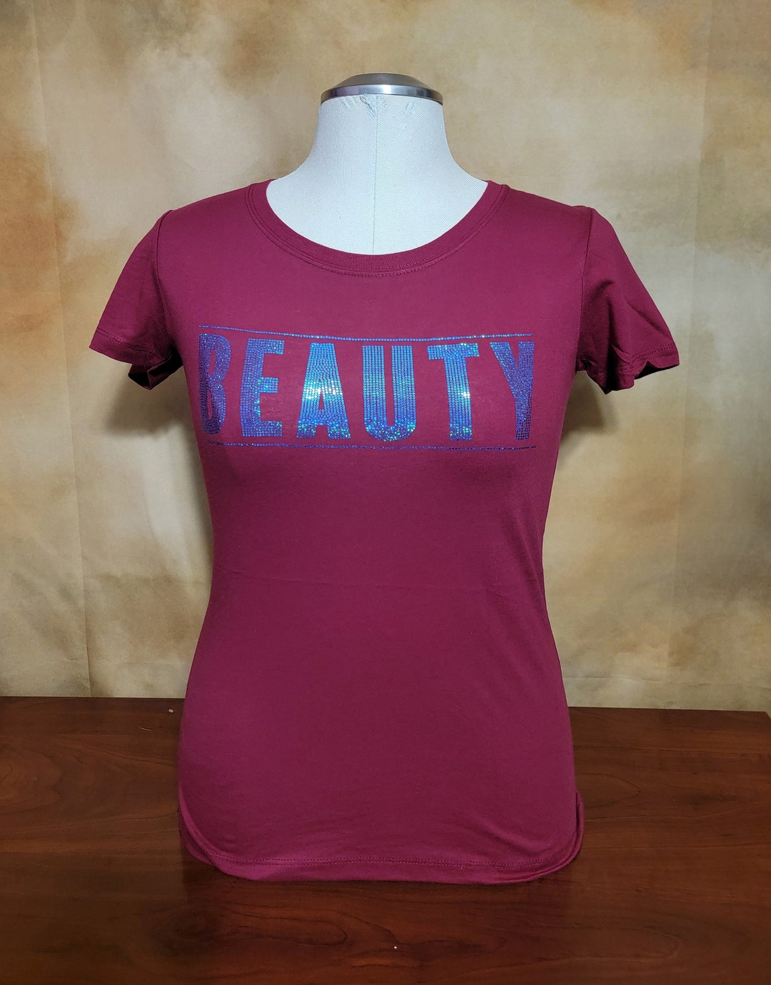 Burgundy Spangle Bling Beauty T-shirt - Etsy