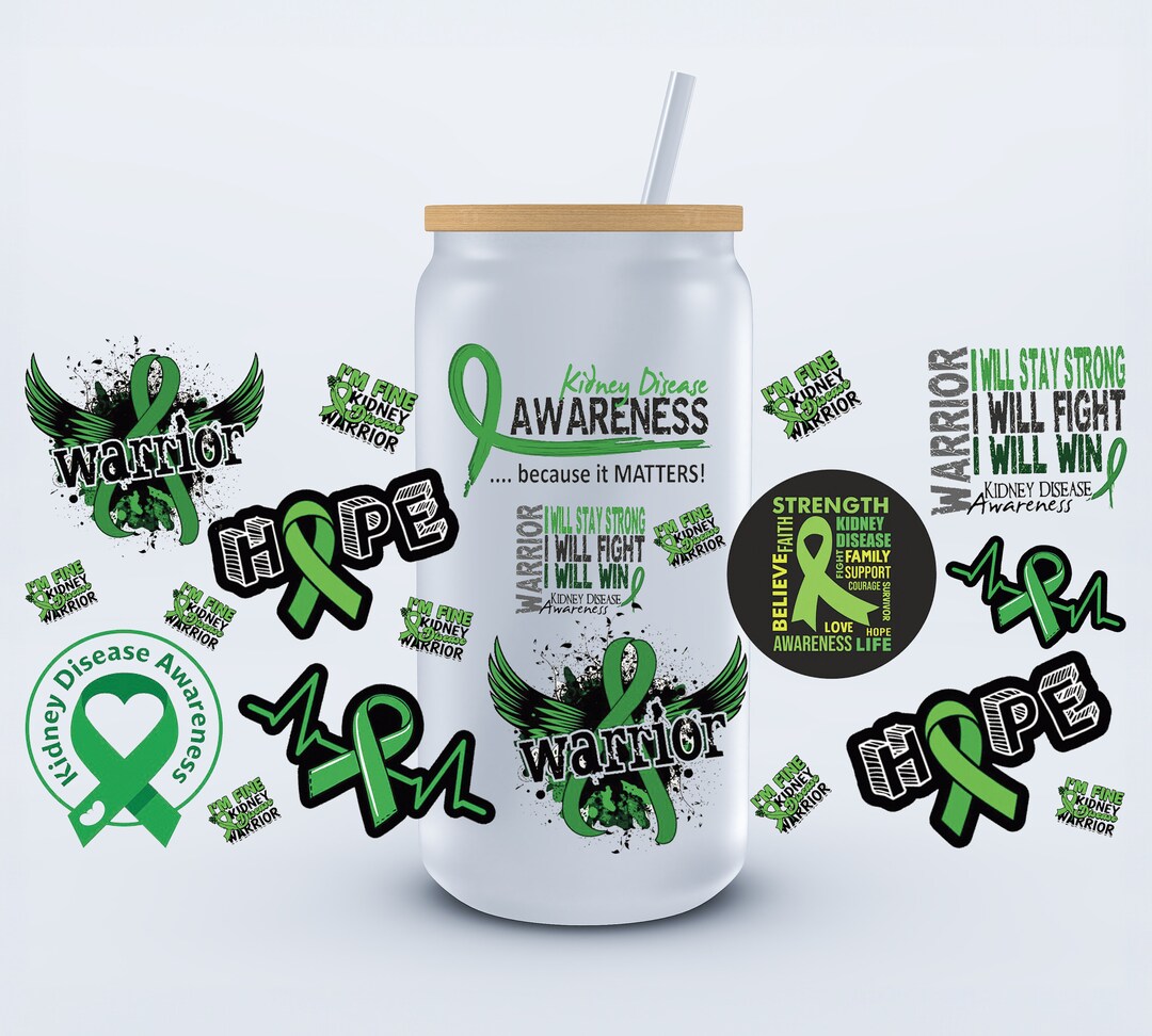 UVDTF Kidney Disease Awareness 16oz Libbey Cup Wraps - Etsy